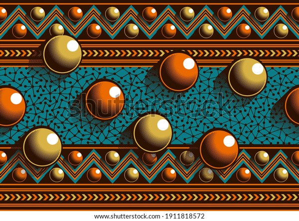 African Seamless Pattern Picture Art Abstract Stock Vector (Royalty ...