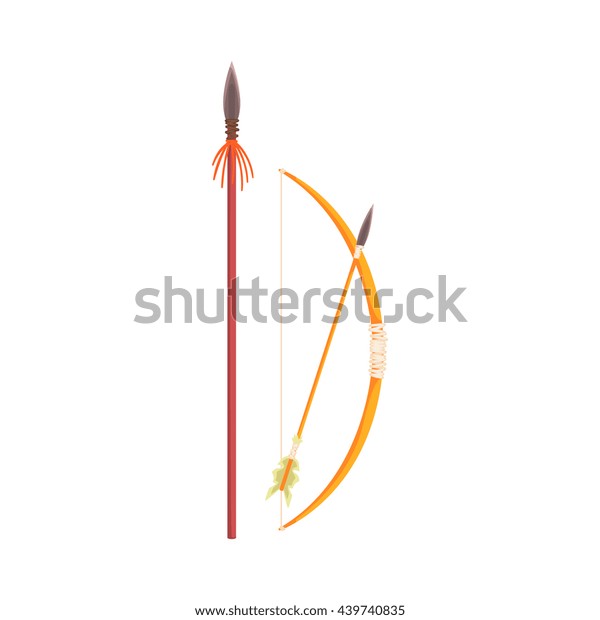 African Spear Bow Arrow Realistic Simplified Stock Vector (Royalty Free ...