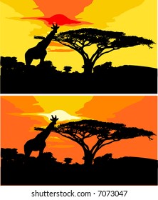 African Sunrise Stock Vector (Royalty Free) 7073047 | Shutterstock