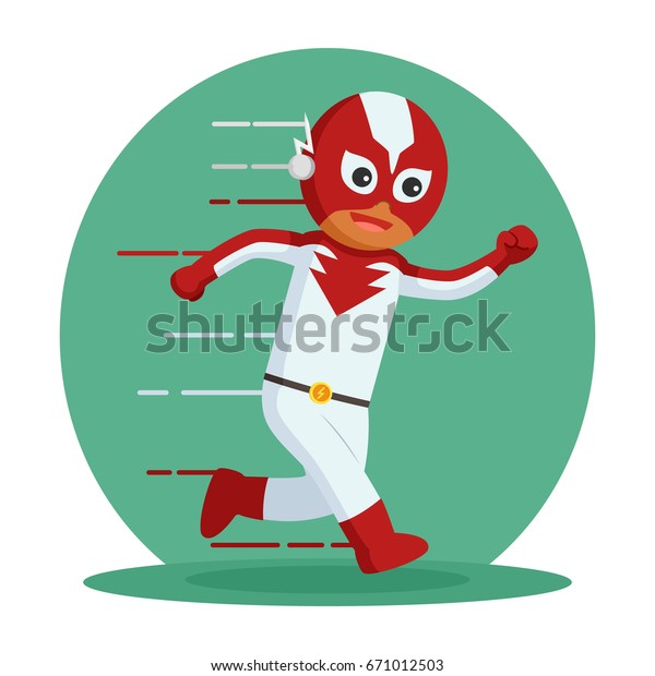 African Super Hero Running Fast Stock Vector (Royalty Free) 671012503 ...