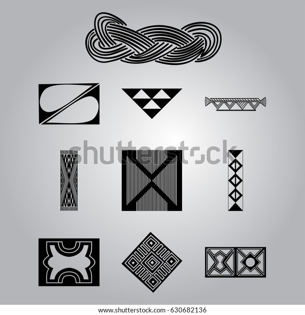 African Tribes Cultural Symbols Patterns: เวกเตอร์สต็อก (ปลอดค่า ...