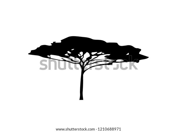 African Tropical Tree Logo Icon Black Stock Vector (Royalty Free ...
