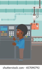 Africanamerican Man Working On Control Panel Stock Vector (Royalty Free ...