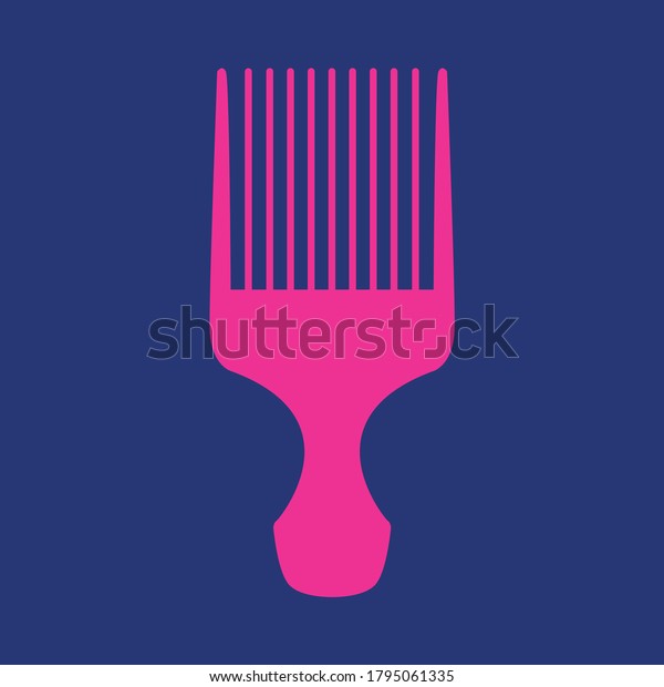 Afro Comb Illustration Detangle Isolated Pink Stock Vector (Royalty ...