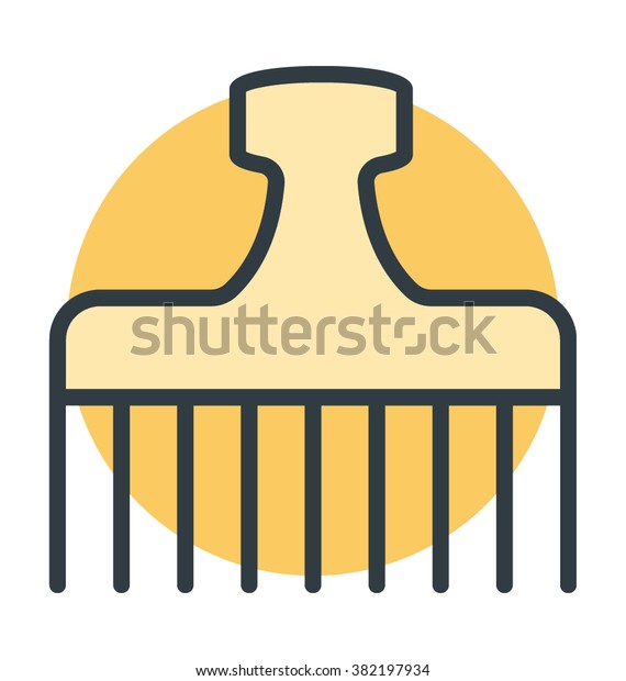 Afro Comb Vector Icon Stock Vector (Royalty Free) 382197934 | Shutterstock