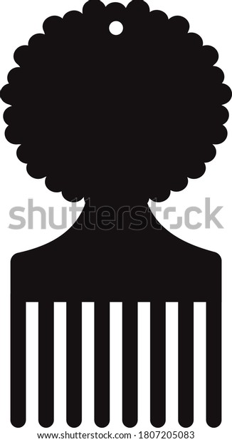 Afro Pick Icon On White Background Stock Vector (Royalty Free) 1807205083
