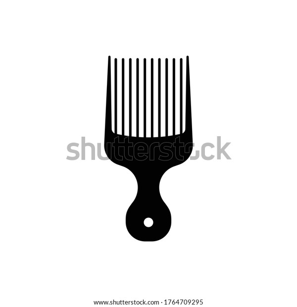 Afro Pick Iconflat Vector Graphic White Stock Vector (Royalty Free ...