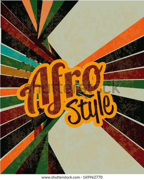 Afro Style Design Over Grunge Background Stock Vector (Royalty Free ...