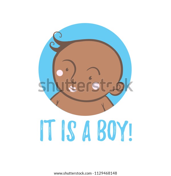 Afroamerican Baby Boy Round Frame Baby Stock Vector (Royalty Free ...