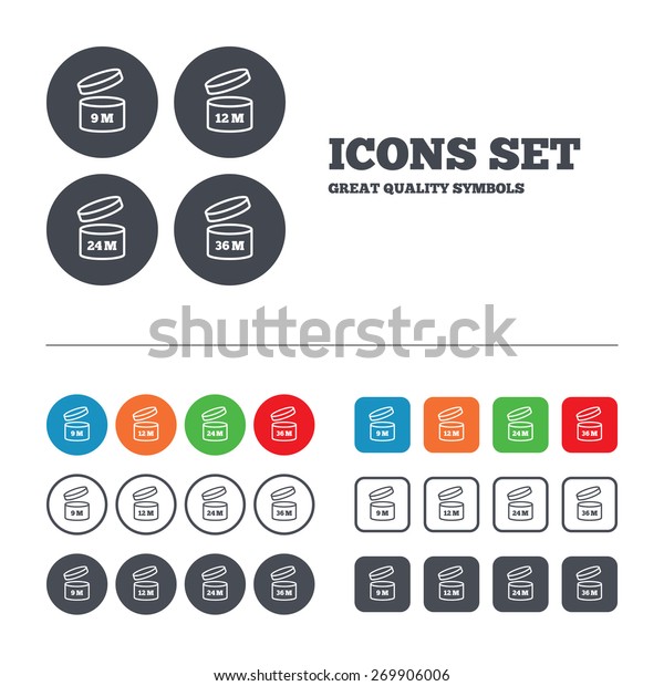After opening use icons. Expiration date 9-36 months of product signs ...