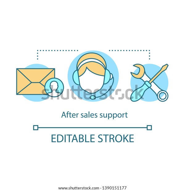 After Sales Support Concept Icon Center Stock Vector (Royalty Free ...