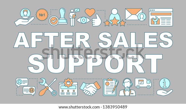 After sales support word concepts banner. Help desk service. Product ...