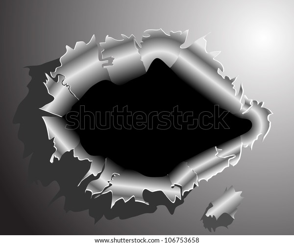 After Tearing Through Metal Vector Stock Vector (Royalty Free) 106753658