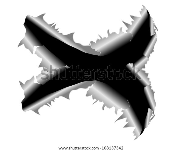 After Tearing Through Metal Vector Stock Vector (Royalty Free) 108137342