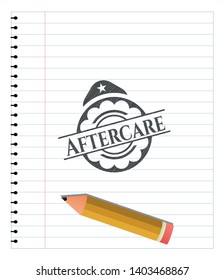 Aftercare Emblem Pencil Effect Vector Illustration Stock Vector ...