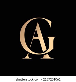 Ag Elegant Logo Template Gold Color Stock Vector (Royalty Free ...