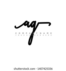 Vektor Stok Ag Initial Signature Logo Handwriting Logo (Tanpa Royalti ...