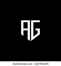 Ag Letter Logo Design Black Background Stock Vector (Royalty Free ...