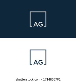 Ag Square Frame Letter Logo Design Stock Vector (Royalty Free ...
