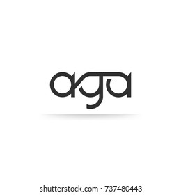 Aga Lettering Logo Vector Isolated On Stock Vector (Royalty Free ...