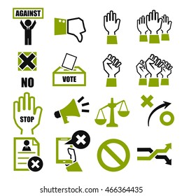 Against Icon Set Stock Vector (Royalty Free) 466364435 | Shutterstock