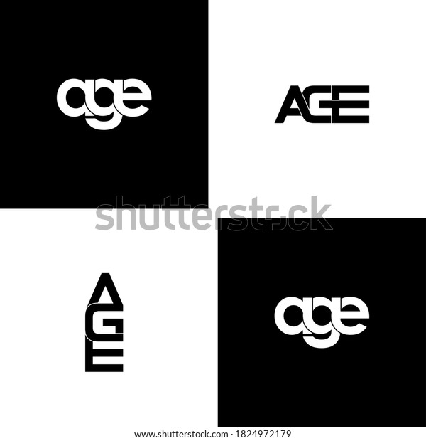 Age Letter Original Monogram Logo Design Stock Vector (Royalty Free ...