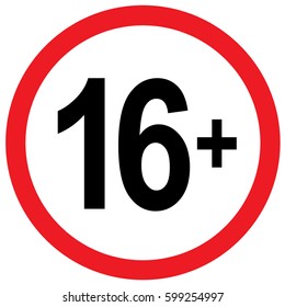 Age Limit 16 Adults Only Sign: vector de stock (libre de regalías ...