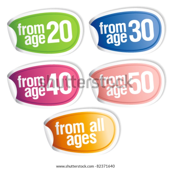 Age Warning Stickers Cosmetics Other Care: стоковая векторная графика ...