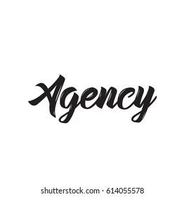 Agency Text Design Vector Calligraphy Typography Stock Vector (Royalty ...