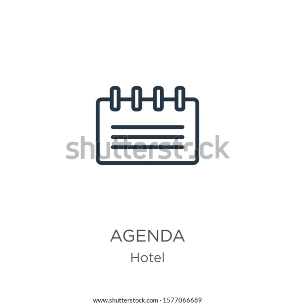 Agenda Icon Thin Linear Agenda Outline Stock Vector (Royalty Free ...