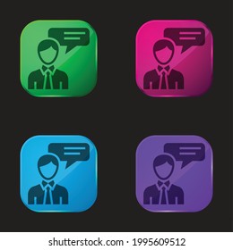Agent Four Color Glass Button Icon Stock Vector (Royalty Free ...