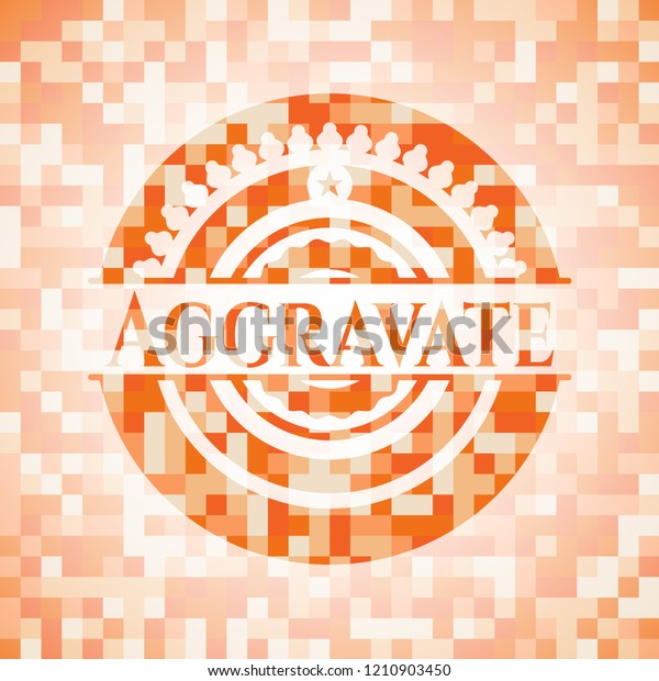 Aggravate Abstract Emblem Orange Mosaic Background Stock Vector ...