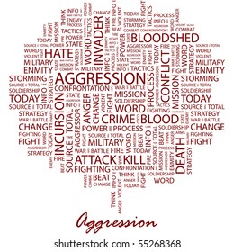 Aggression Word Collage On White Background Stock Vector (Royalty Free ...