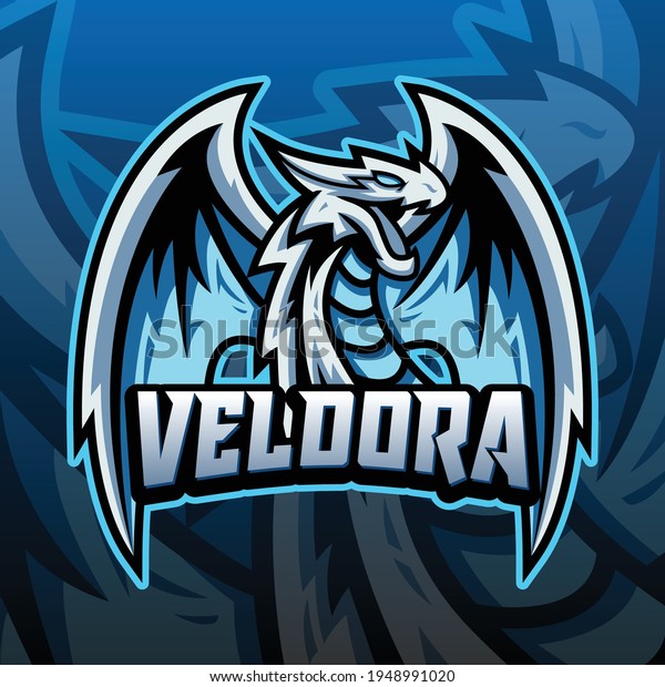 Aggressive Blue Dragon E Sport Logo Stock Vector (Royalty Free) 1948991020
