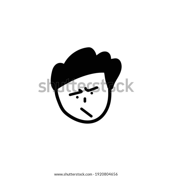 Aggressive Cartoon Angry Expression Vector Illustration Stock Vector ...