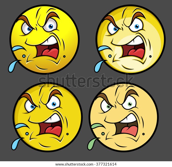 Aggressive Emoji Smiley Emoticon Stock Vector (Royalty Free) 377321614