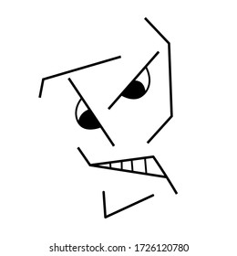 Aggressive Face Illustration Cartoon Vector Stock Vector (Royalty Free ...