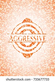 Aggressive Orange Mosaic Emblem Background Stock Vector (Royalty Free ...
