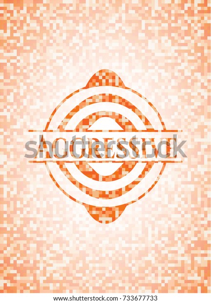 Aggressive Orange Mosaic Emblem Background Stock Vector (Royalty Free ...