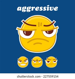Aggressive Smiley Set Stock Vector (Royalty Free) 227559154 | Shutterstock