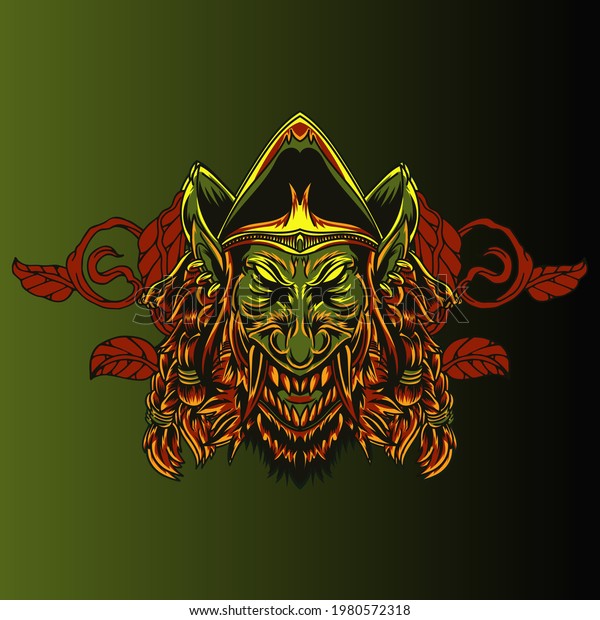 Aggressive Wild Demon Beast Head Colorful Stock Vector (Royalty Free ...