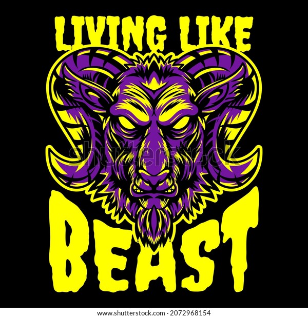 Aggressive Wild Demon Beast Head Inspirational Stock Vector (Royalty ...
