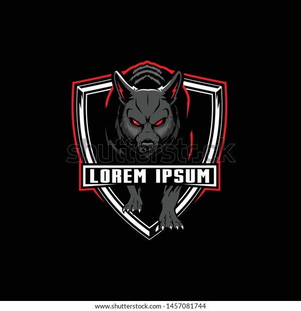 Aggressive Wolf Vector Badged Logo Shield Stock Vector (Royalty Free ...