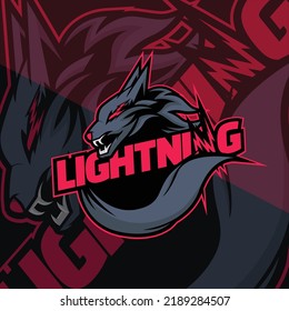 Aggry Wolf Logo Esport Lightning Effect Stock Vector (Royalty Free ...