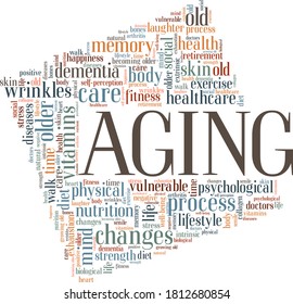 Aging Vector Illustration Word Cloud Isolated Stock Vector (Royalty ...