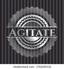 Agitate Silvery Shiny Badge Vector Illustration Stock Vector (Royalty ...