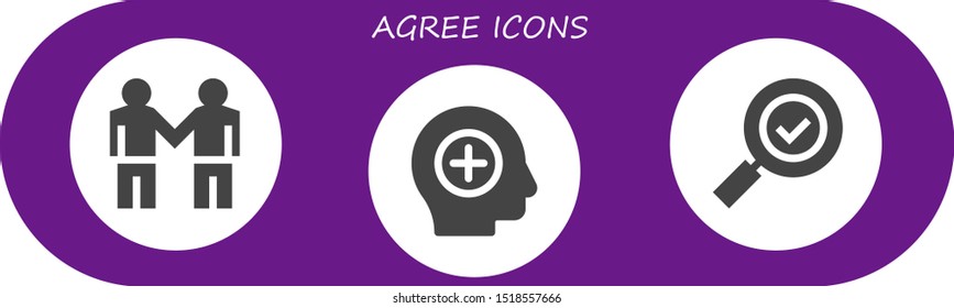 Agree Icon Set 3 Filled Agree Stock Vector (Royalty Free) 1518557666