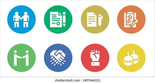 Agreement Icon Set 8 Filled Agreement Stock Vector (Royalty Free ...