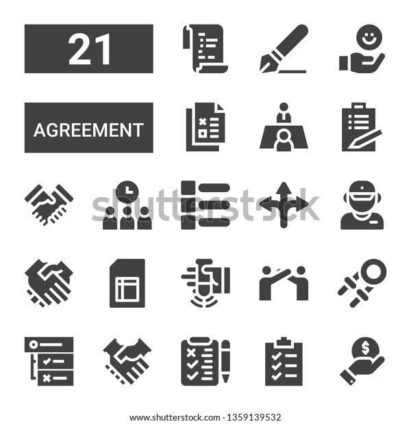 Agreement Icon Set Collection 21 Filled Stock Vector (Royalty Free ...