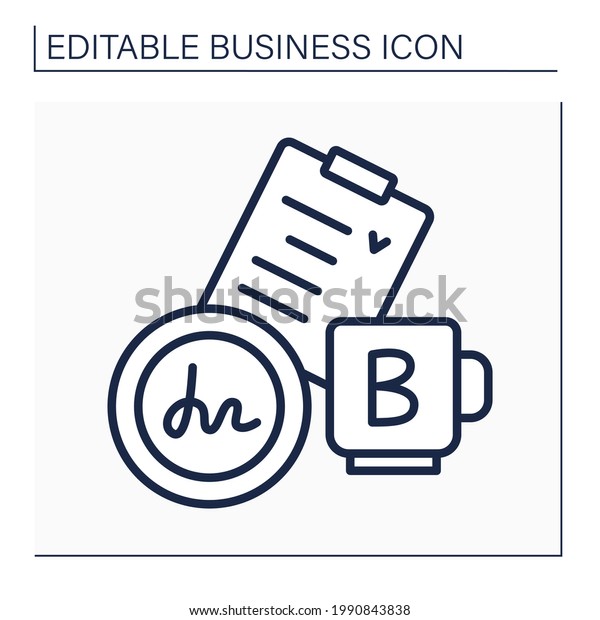 Agreement Line Icon Checklist Register Company Stock Vector (Royalty ...